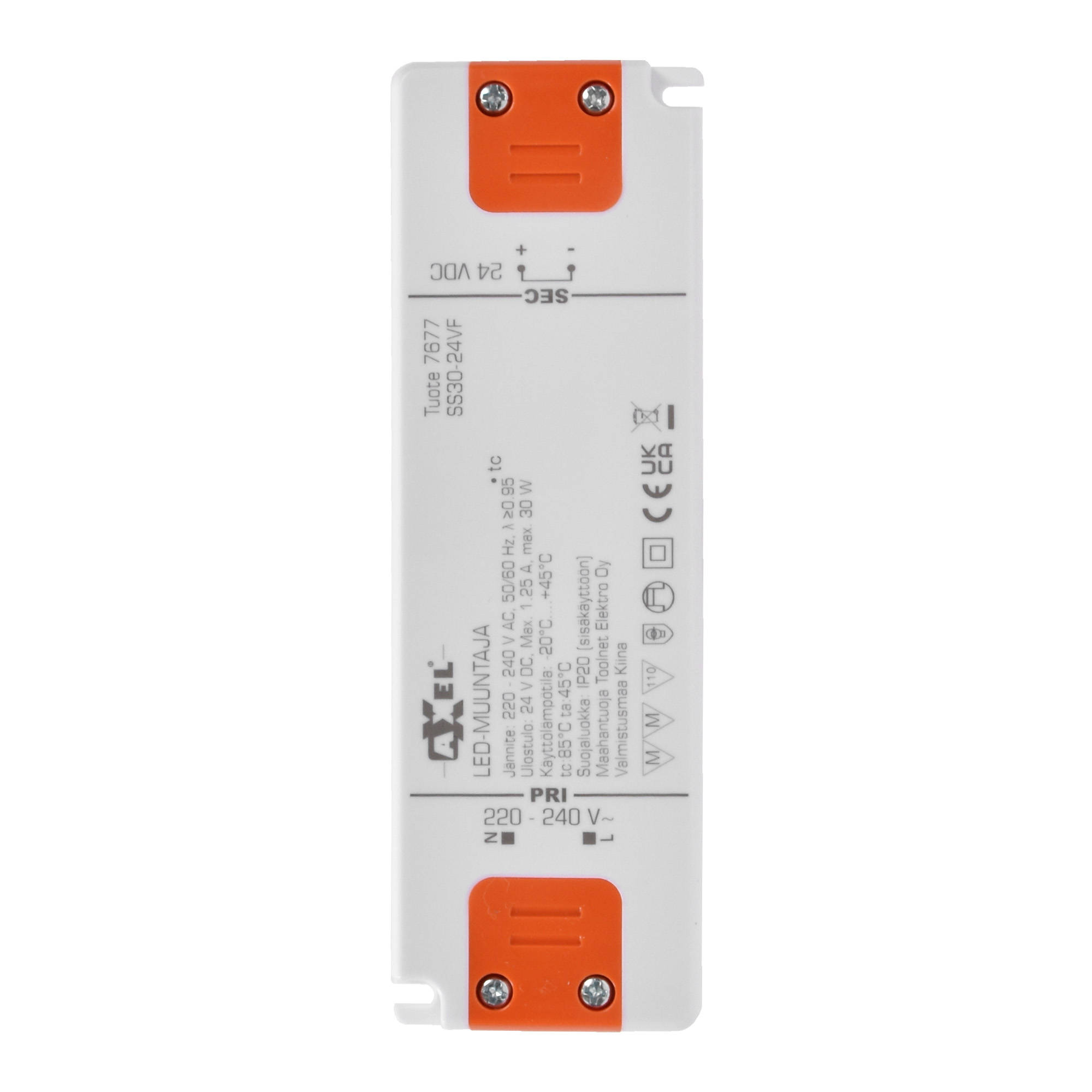 AXXEL LED-muuntaja 24VDC 220-240V 30W - Toolnet verkkokauppa