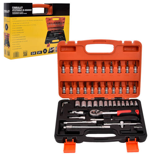 Socket set 46 pcs 1/4'' CRV - Toolnet webstore